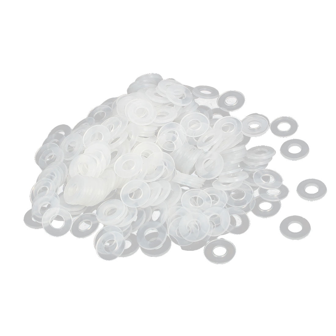 M5 PE Plastic Flat Insulating Washers Spacers Fastener Clear 300PCS ...
