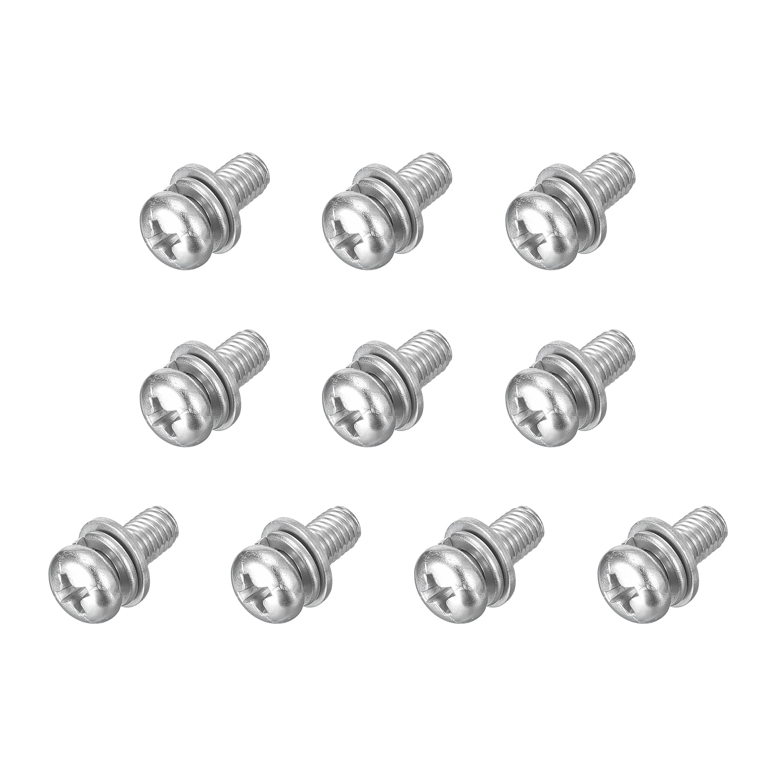 M5 x 12mm 304 Stainless Steel Phillips Pan Head Machine Screws Bolts ...