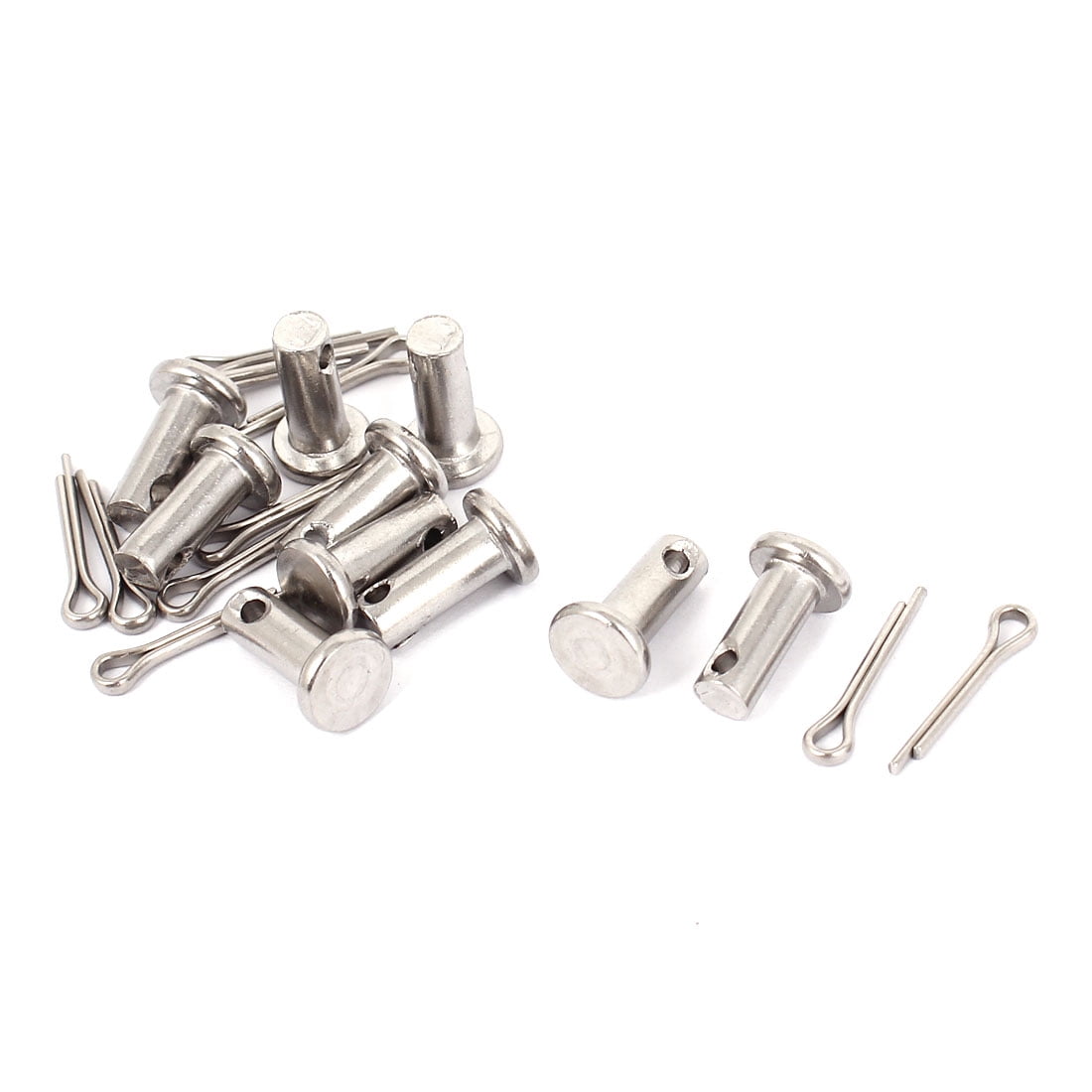 M5 x 12mm Flat Head 304 Stainless Steel Clevis Pins Fastener Silver ...
