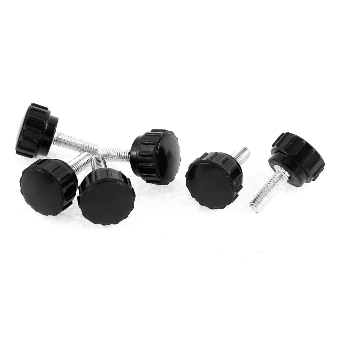 M5 x 15mm Round Head Screw On Thumbscrews Knurled Clamping Knob Grips 6 ...