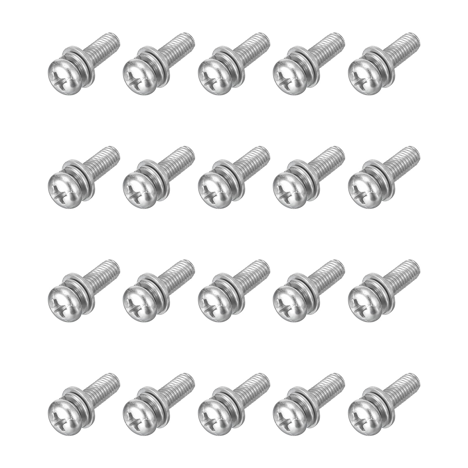 M5 x 16mm 304 Stainless Steel Phillips Pan Head Machine Screws Bolts ...