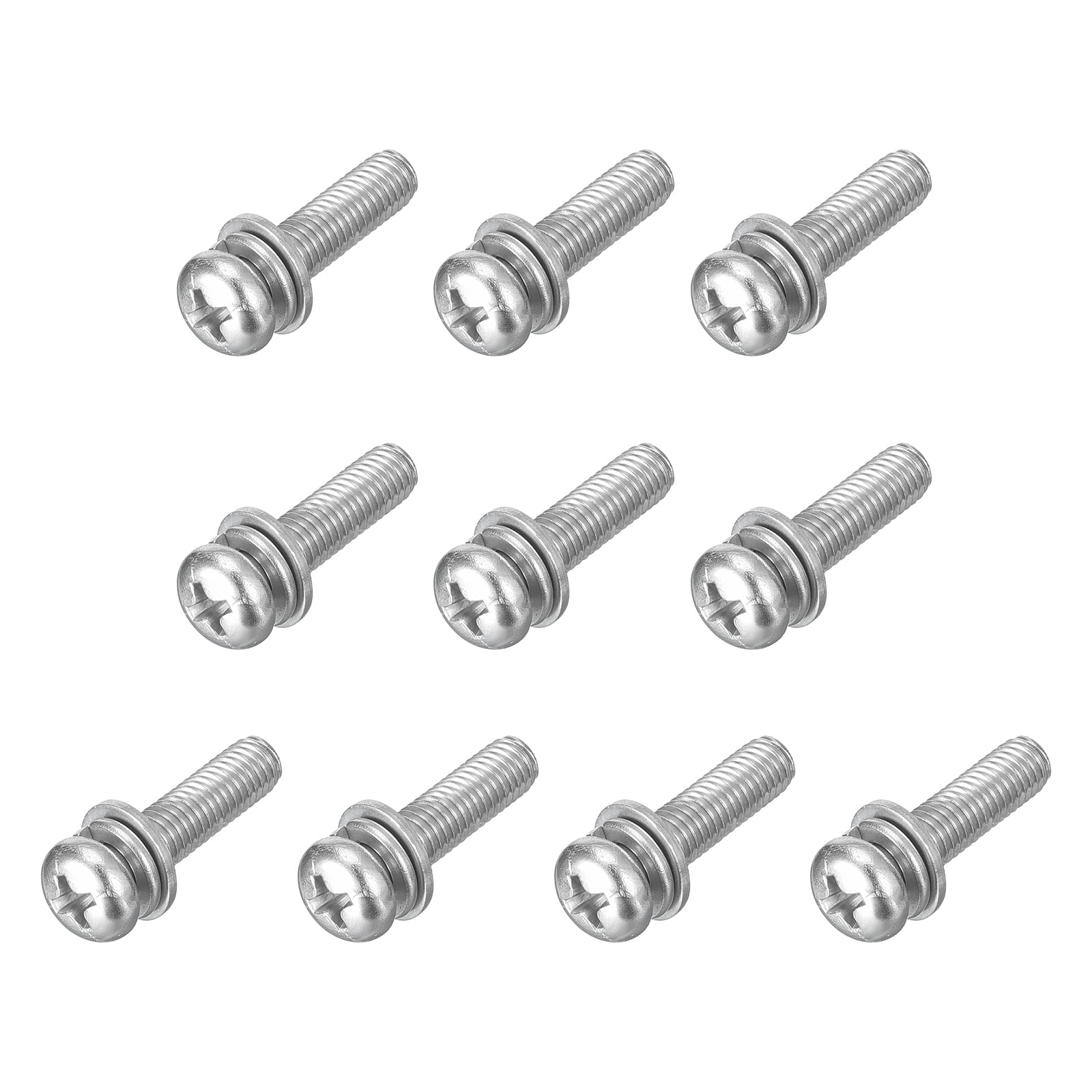 M5 x 20mm 304 Stainless Steel Phillips Pan Head Machine Screws Bolts ...