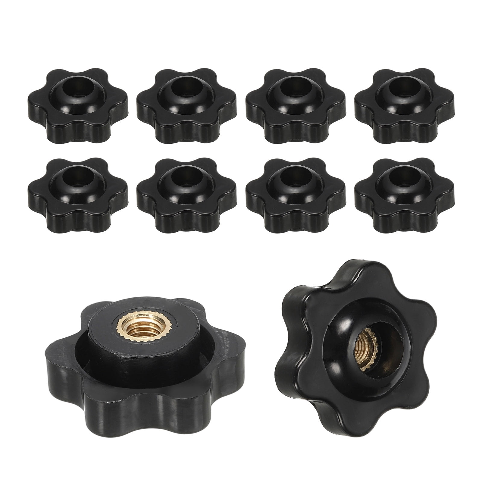 Uxcell Star Knobs, Knurled Thread Through Hole Knob Screw-On Type ...