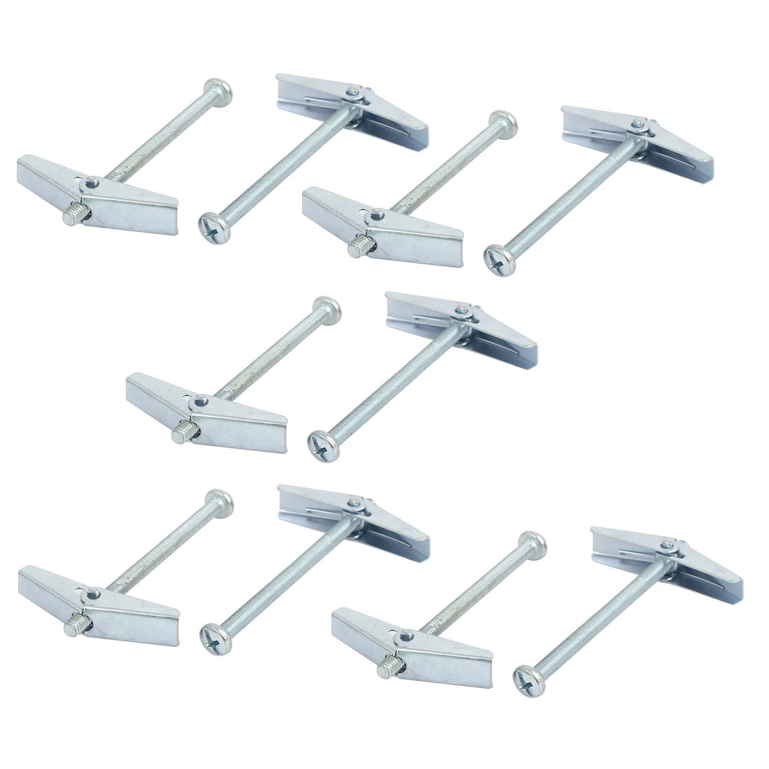 M5 x 75mm Male Thread Spring Loaded Hollow Wall Round Head Toggle Bolt ...