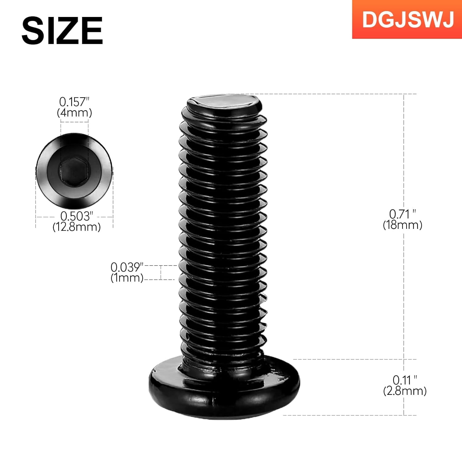 M5 x 8mm Countersunk Socket Cap Allen Bolts, Flat Round Head Socket Cap ...