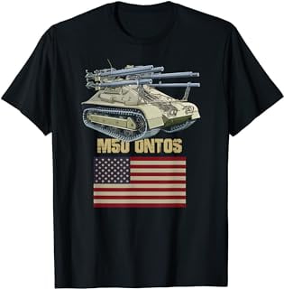 M50 Ontos Multiple 106 mm Anti-Tank Vehicle American Flag T-Shirt ...