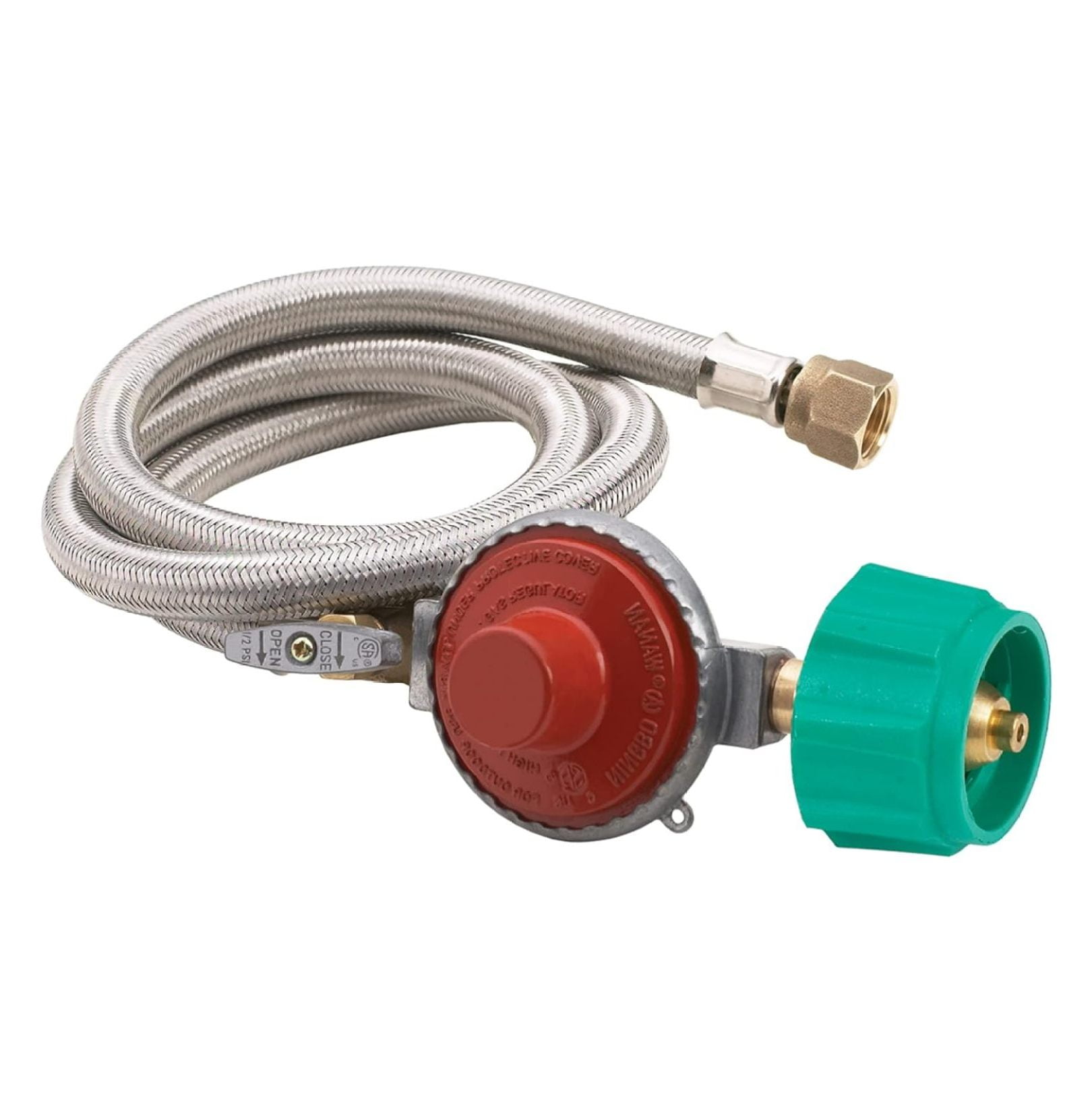 M5HPR-1 -in Stainless Braided LPG Hose w/ 10-psi Adjustable High ...