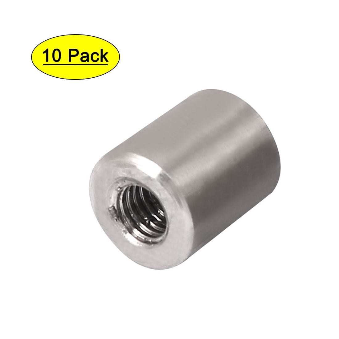 M5x0.8mm 304 Stainless Steel Metric Threaded Round Coupling Connector ...