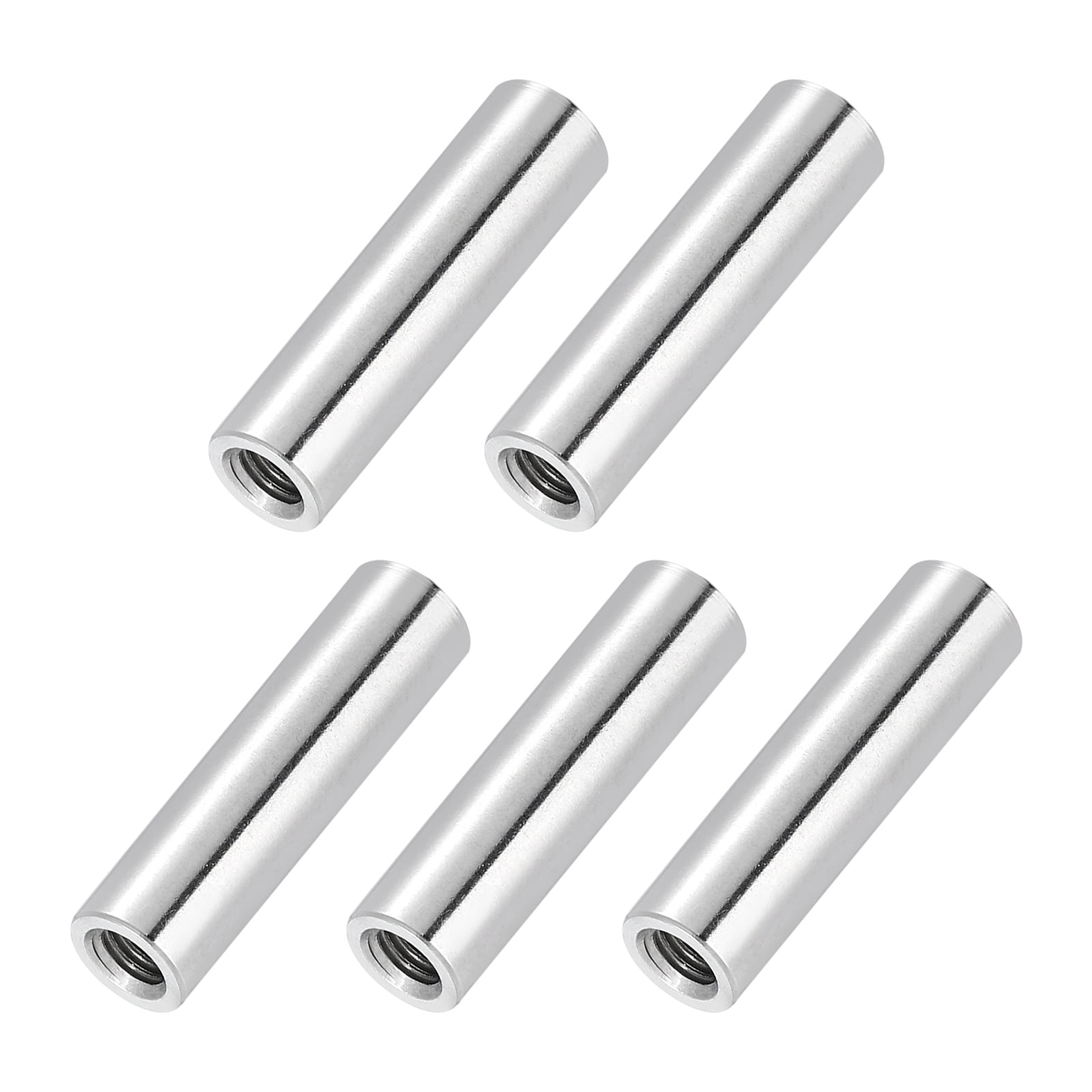 M5x0.8mm 5 Pack 304 Stainless Steel Round Connector Nuts,0.31"OD x 1.18 ...