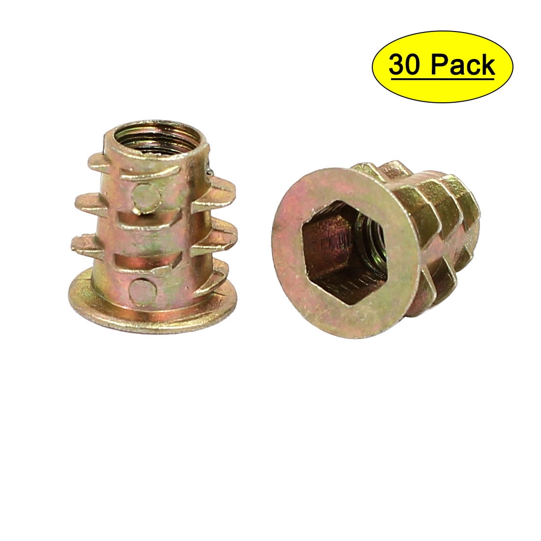 M5x10mm Interface Hex Socket Threaded Insert Nuts 30Pcs for Wood Furniture - Walmart.com