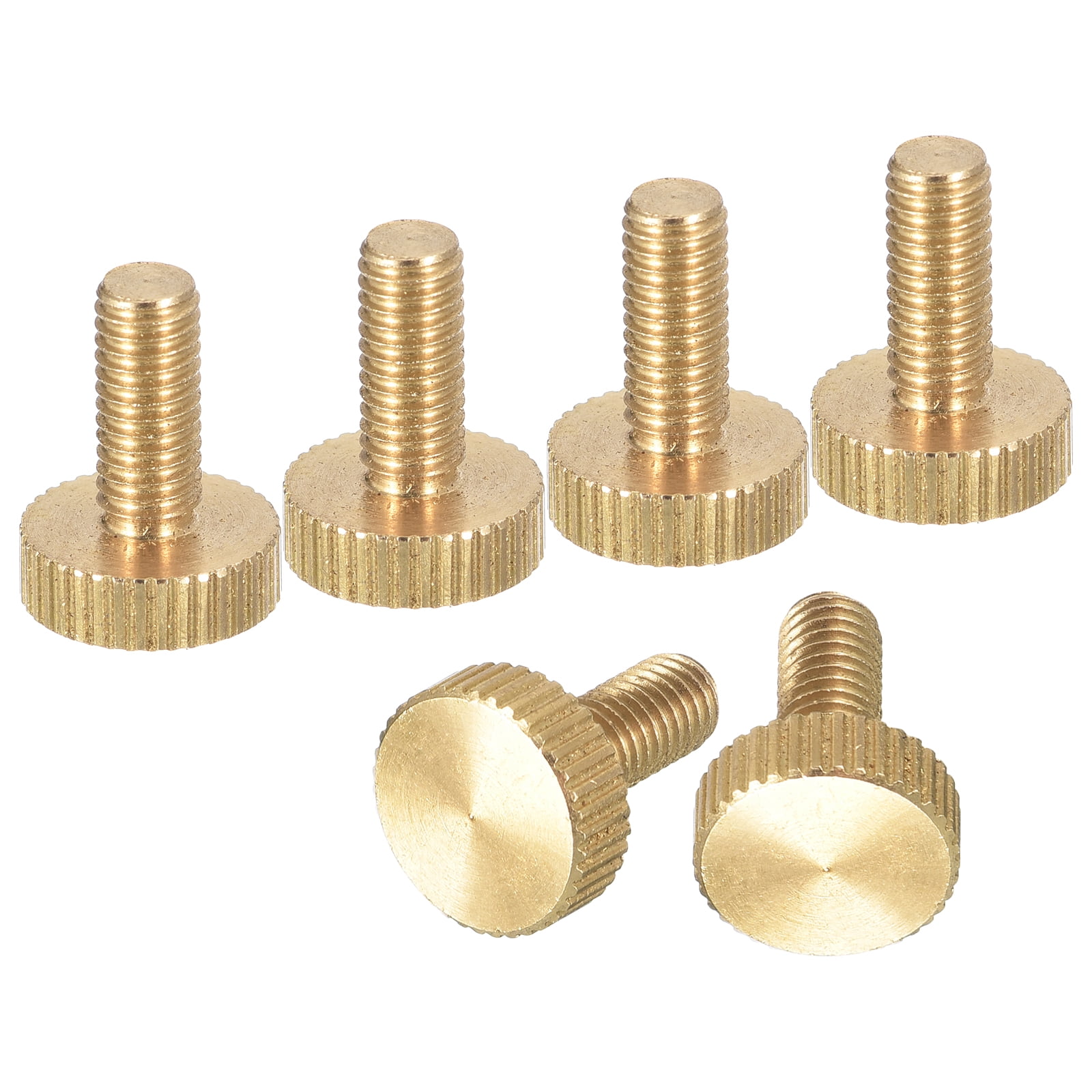 M5x12mm Knurled Thumb Screws, 6 Pack Flat Knurled Head Brass Thumb ...