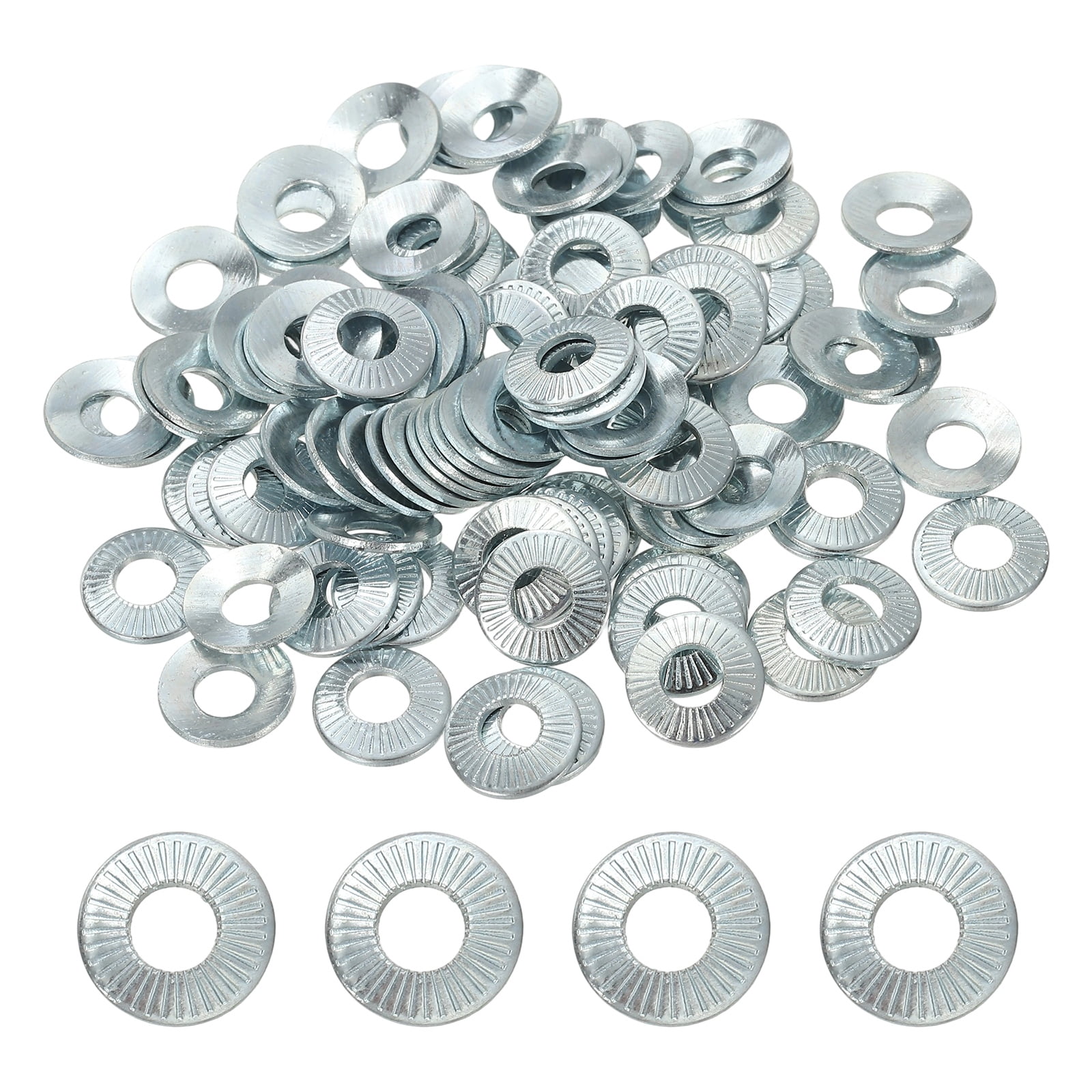 Uxcell Flat Washers Steel Belleville Spring Disc Washer Conical Knurled ...