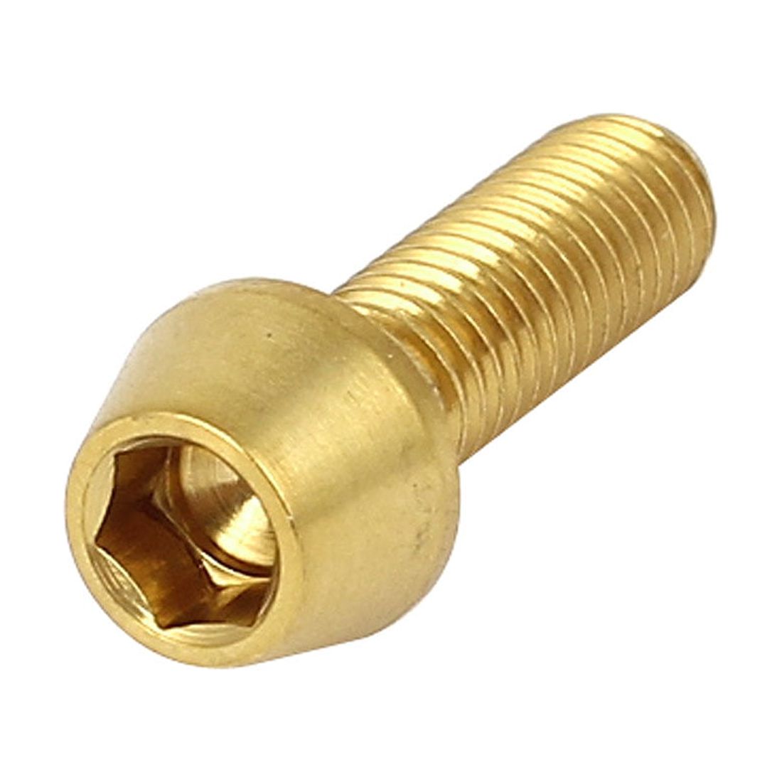 M5x15mm Gold Tone Titanium Ti Hex Socket Taper Head Bolts Screws Bike ...