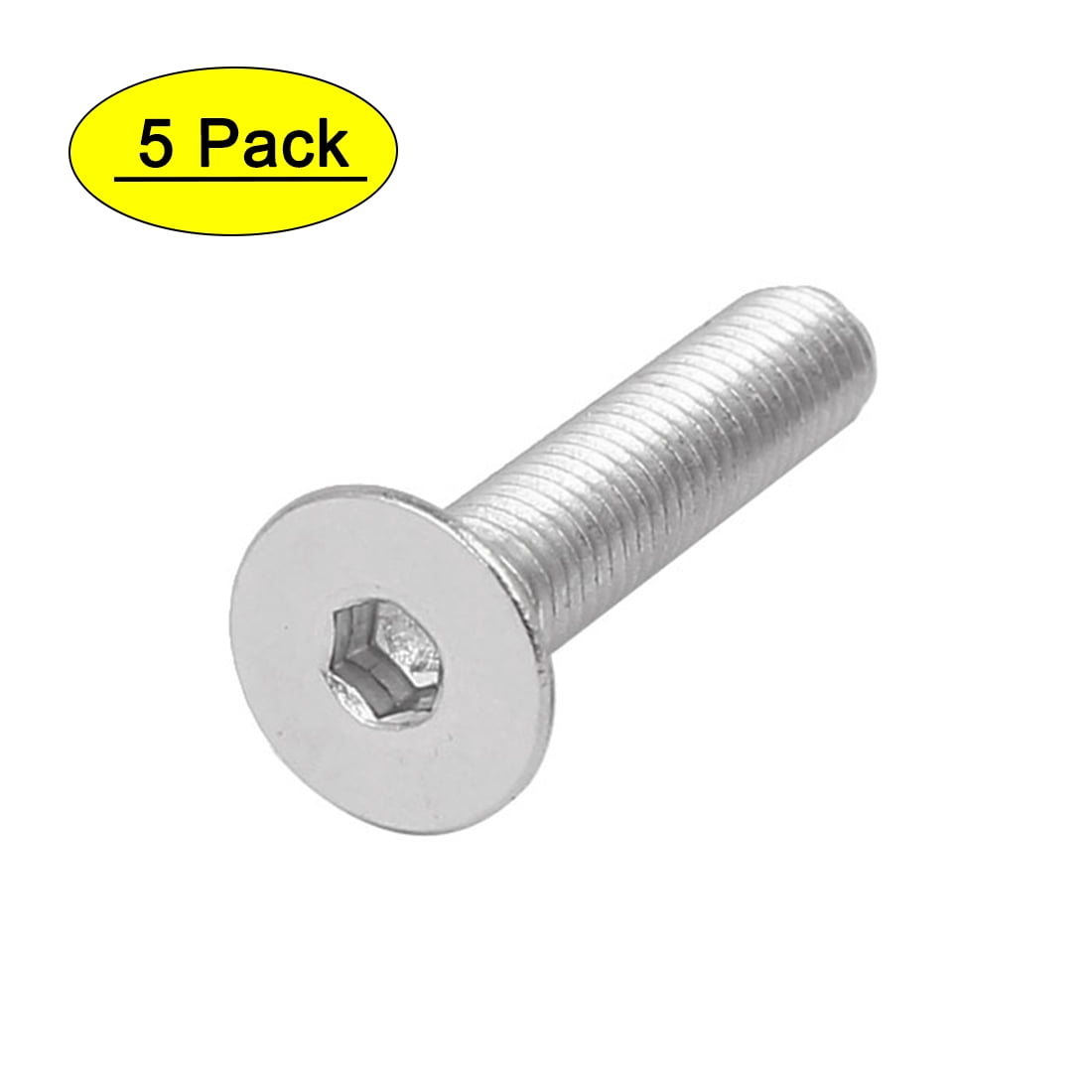 M5x25mm 316 Stainless Steel Countersunk Flat Head Hex Socket Cap Screw 5pcs - Walmart.com