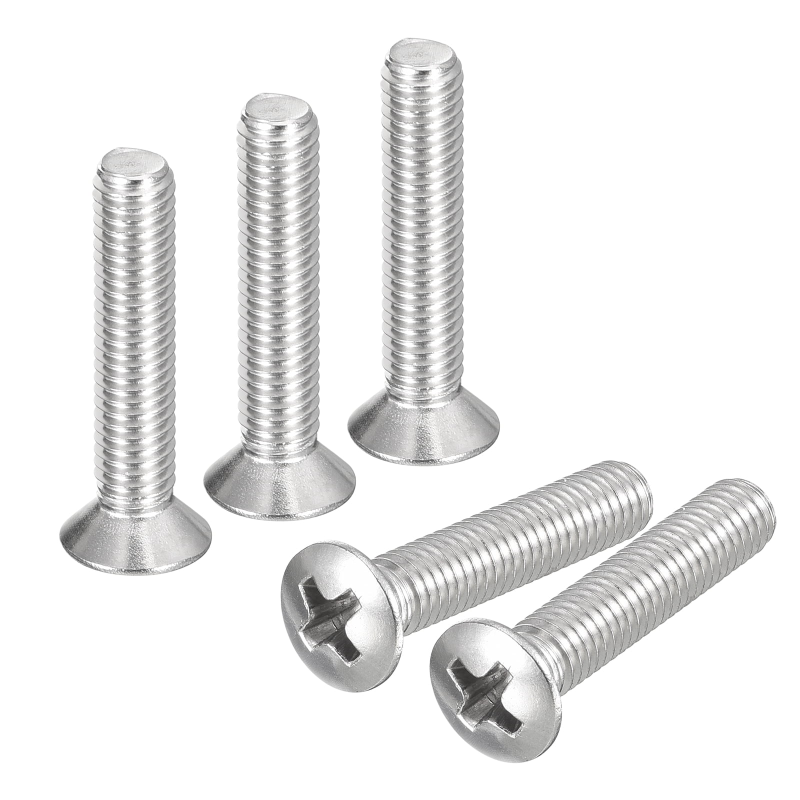 M5x25mm Oval Head Phillips Machine Screws, 25 Pack 304 Stainless Steel ...