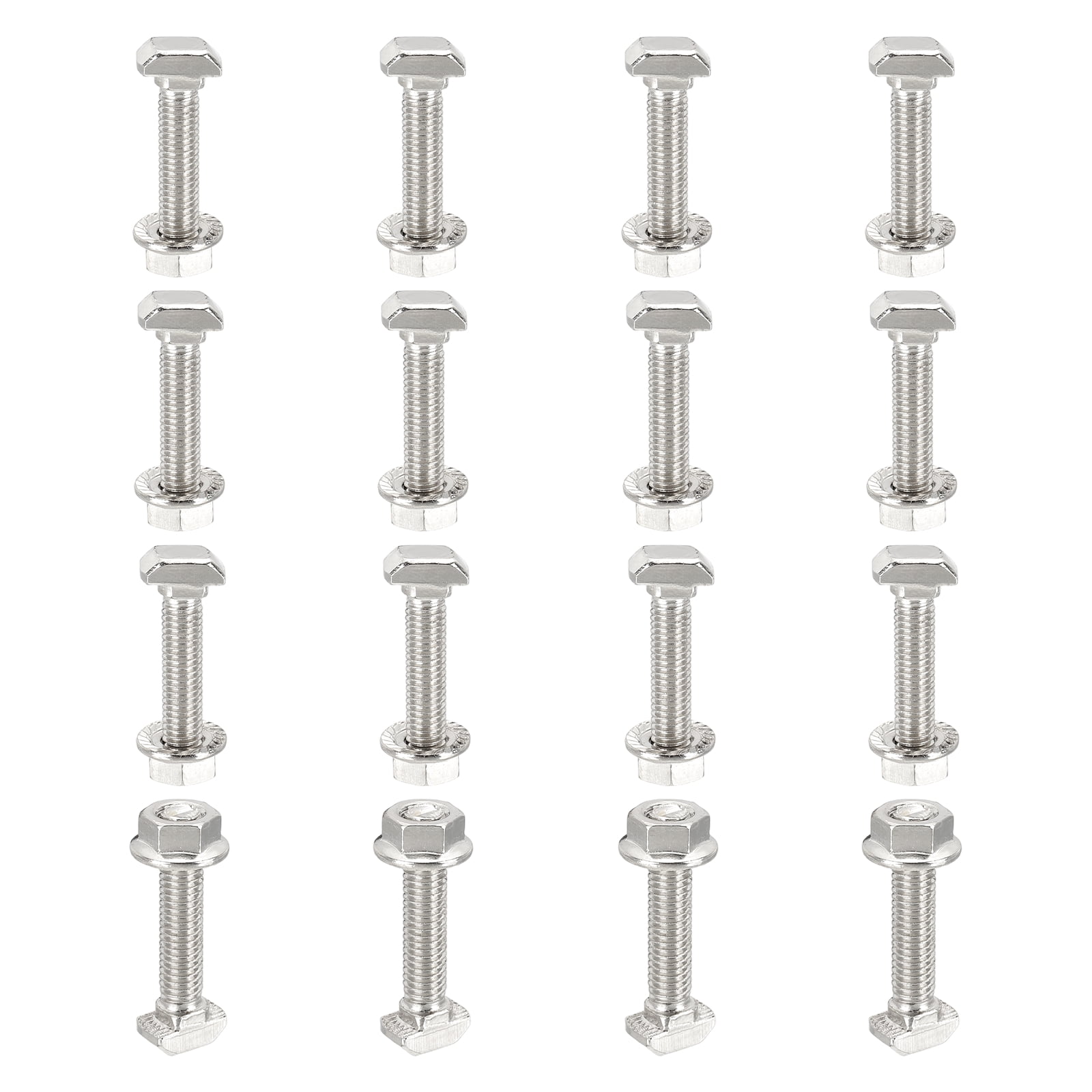 M5x25mm T-Slot Bolts, 16 Sets Drop-in Hammer Head Bolt with Nuts for 20 ...