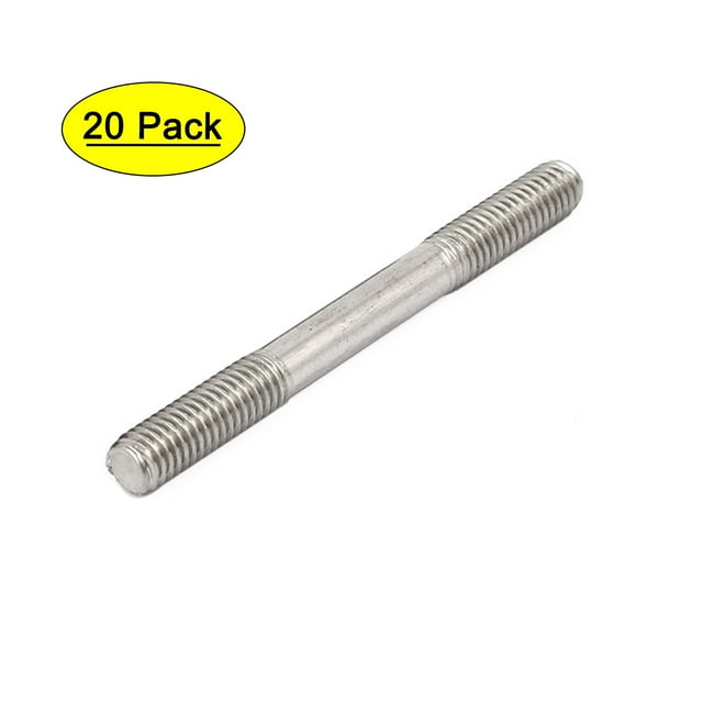 M5x50mm 304 Stainless Steel Double End Threaded Stud Screw Bolt 20pcs ...