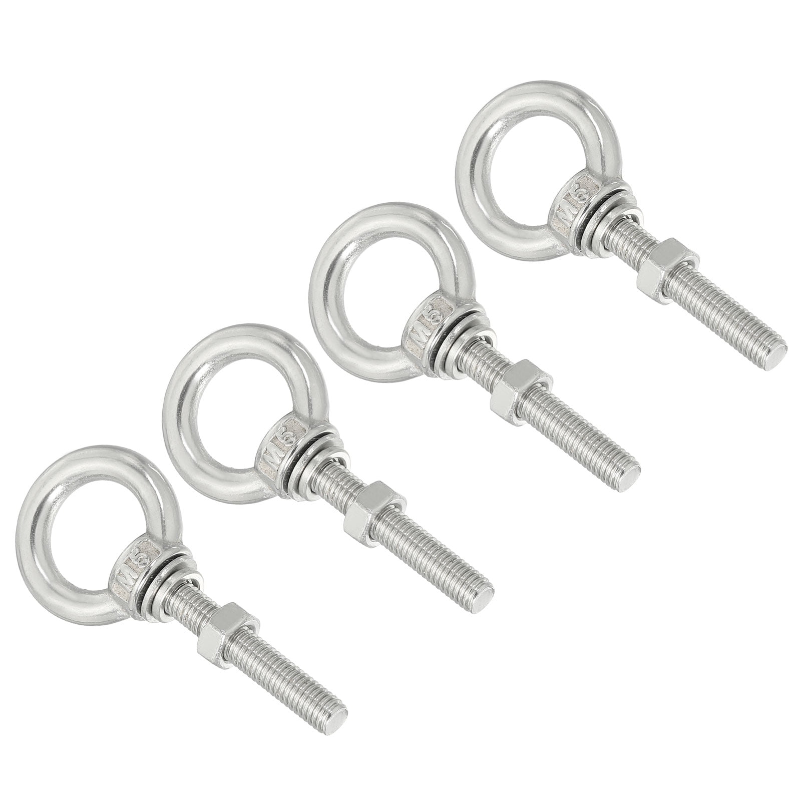 M5x60 3/16"x1.18" Stainless Steel Eye Bolts Threaded Screw Eyebolt ...