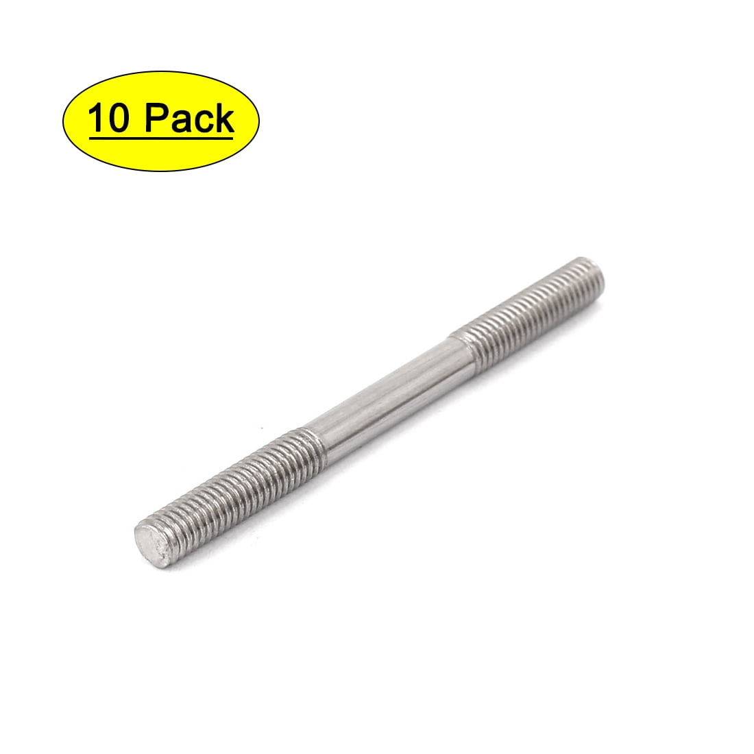 M5x60mm 304 Stainless Steel Double End Threaded Stud Screw Bolt 10pcs - Walmart.com