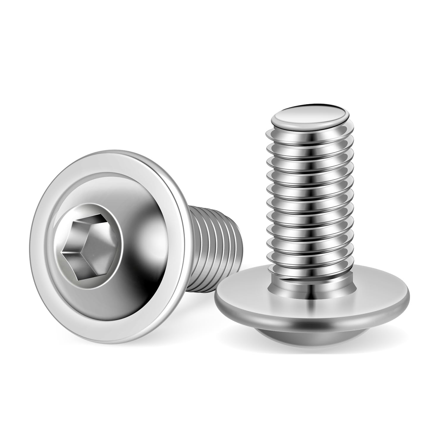 M6-1.0 x 14mm Flange Button Head Socket Cap Screws Bolts, Stainless ...