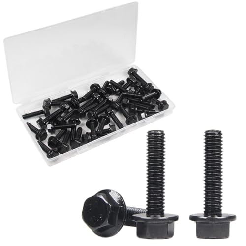 M6-1.0 x 25mm Flanged Hex Head Bolts Flange Hexagon Screws, External ...