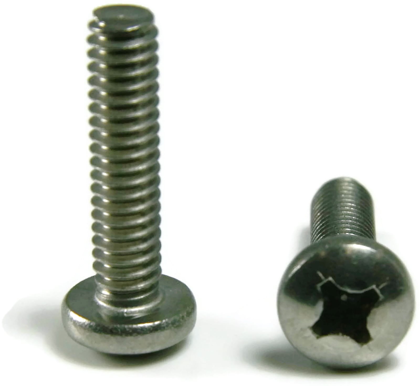 M6-1.00 x 35mm Machine Screws / Phillips / Pan Head / 18-8 Stainless ...