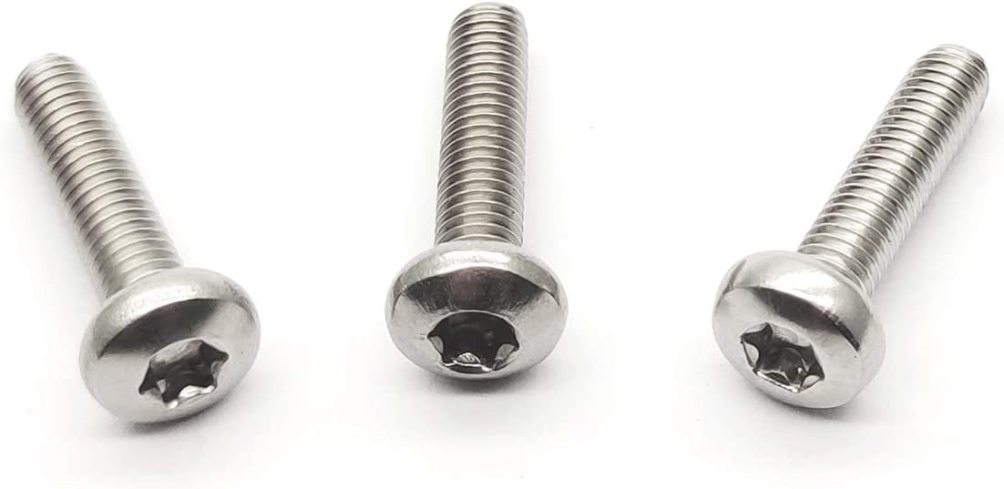 M6-1.0x25mm Stainless Steel Torx Bolts Round Head Six Star Six Lobe ...