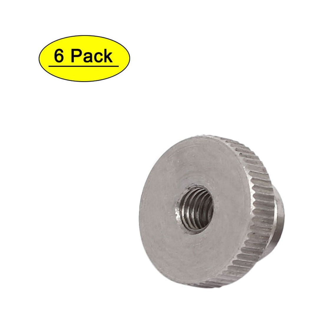 M6 304 Stainless Steel Leveling Knurled Thumb Nut Fastener Silver Tone ...