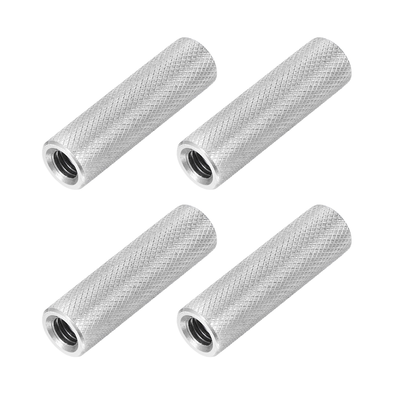M6 4 Pack 304 Stainless Steel Round Knurled Connector Nuts,0.39"OD x 1. ...