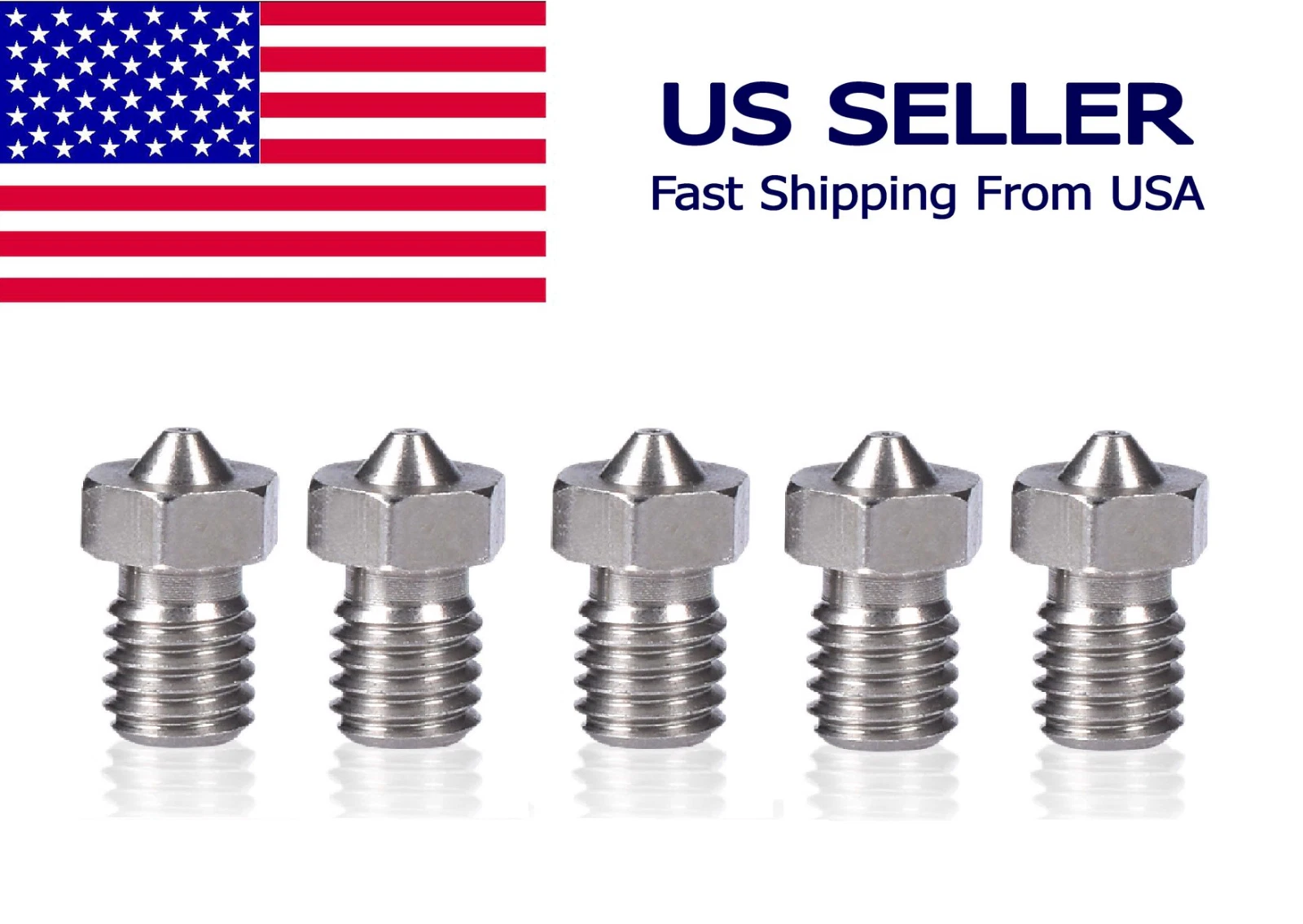 M6 Assorted Stainless Steel Nozzle Extruder Hotend 1.75mm Filament E-3D ...
