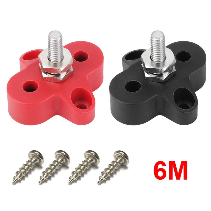 M6 Busbar Terminal Block Stud 1/4'' DC 48V 80A Positive Negative Power ...