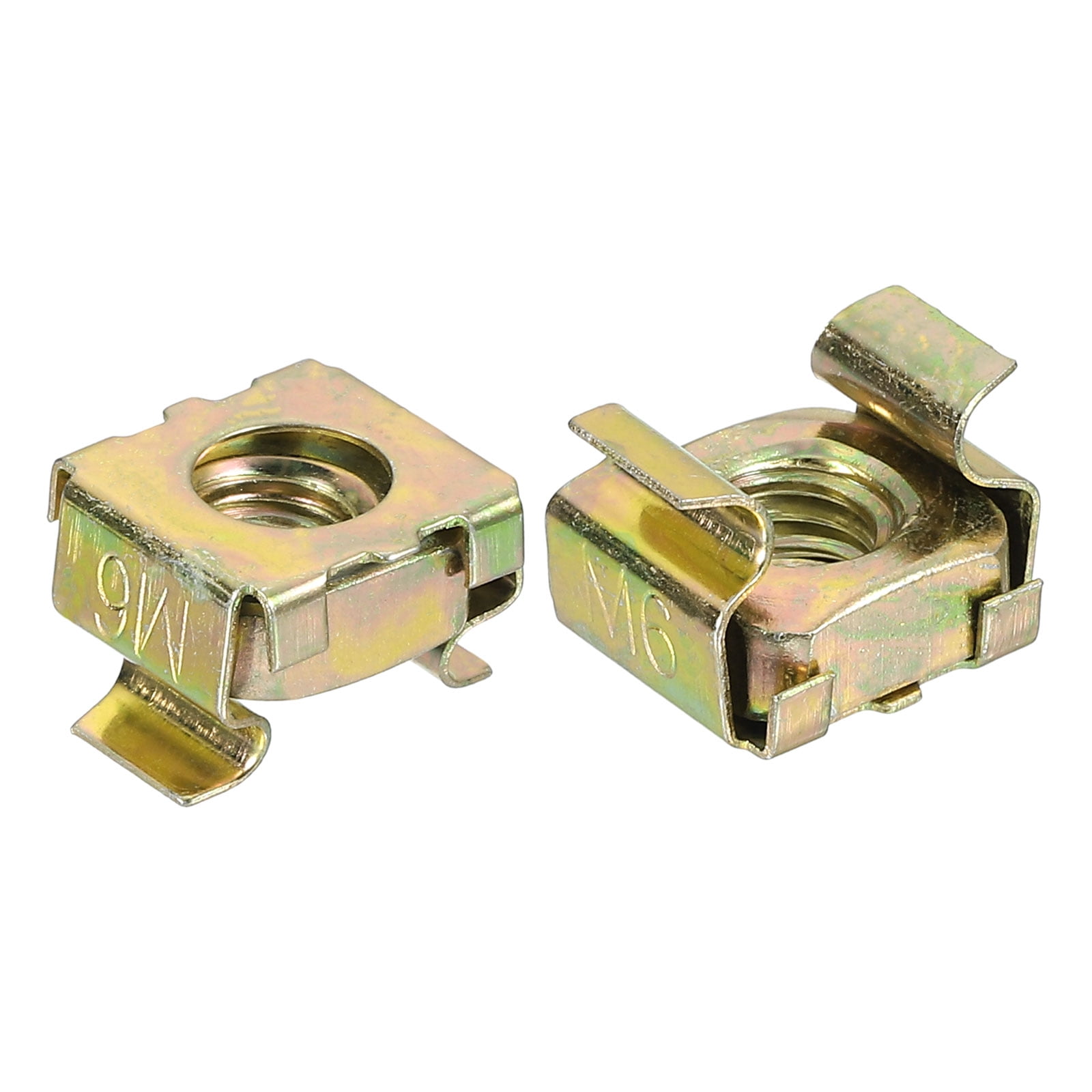 M6 Cage Nuts for Server Rack Cabinet, Carbon Steel Yellow Zinc Plated ...