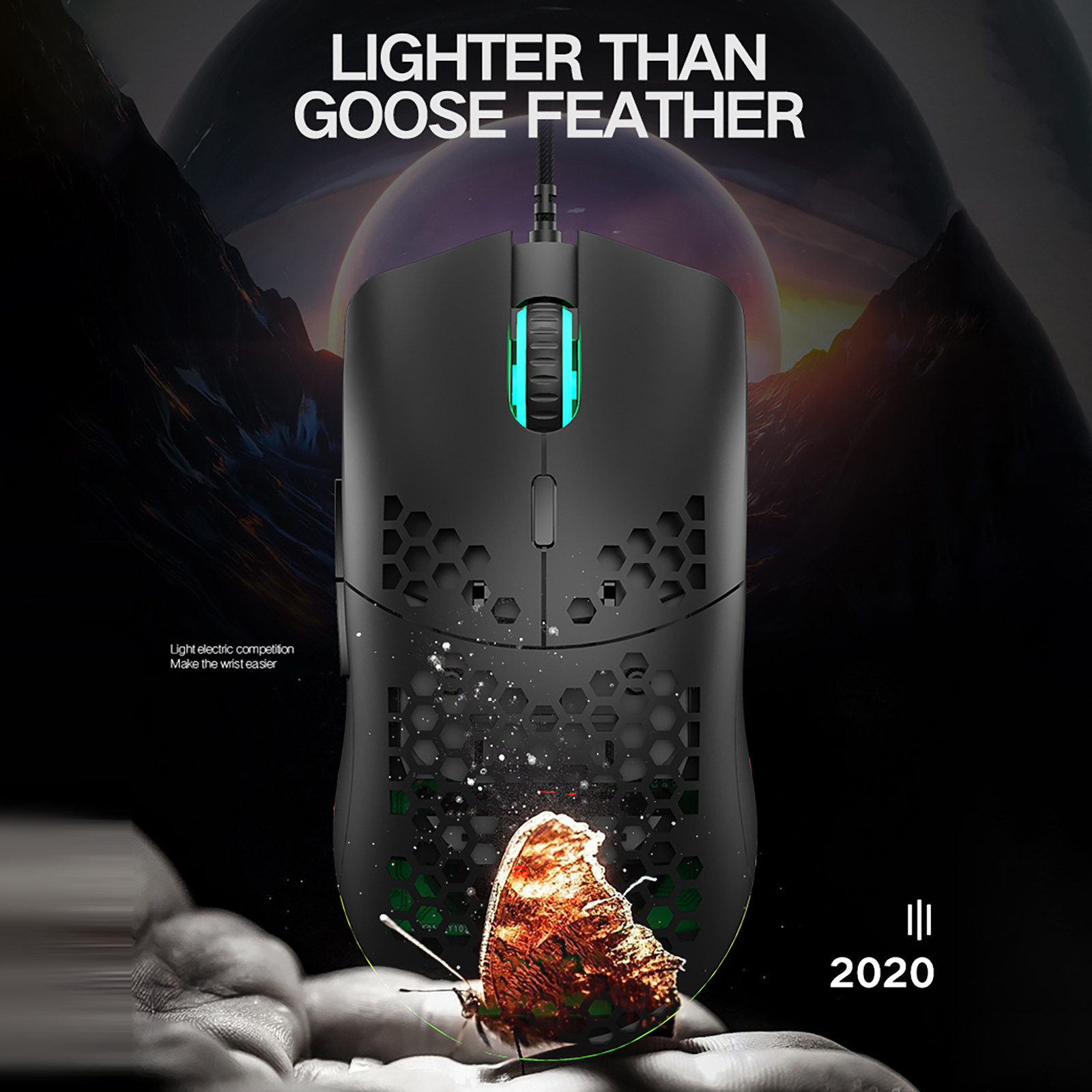 M6 Colors Mice Ergonomic Wired Hollowed-Out Mouse Lightweight Esports ...