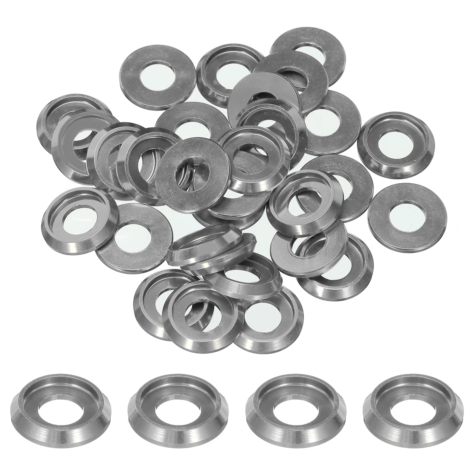 M6 Cone Cup Countersunk Washers,Hole Dia 6mm/0.24" Aluminum 40PCS, Grey ...