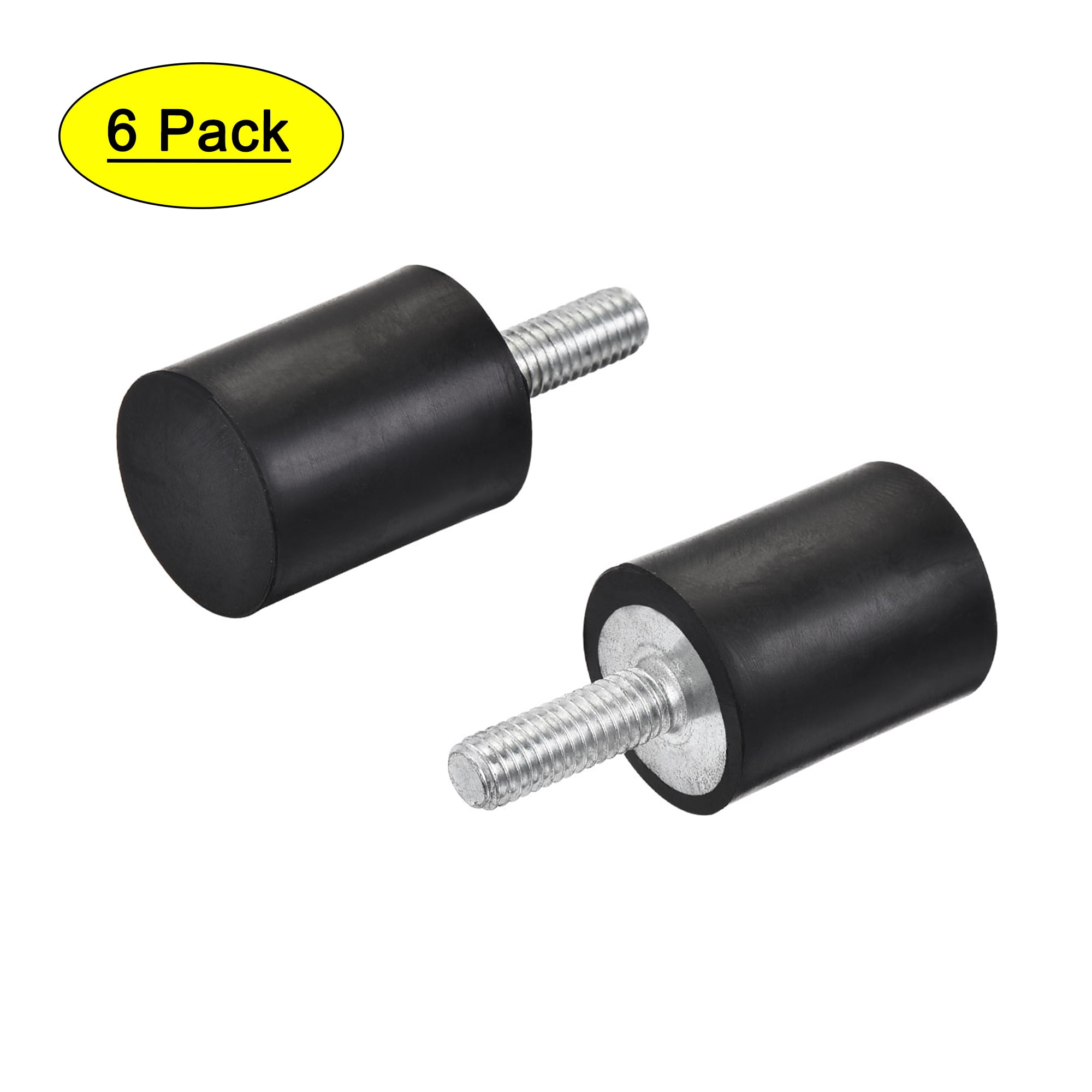 M6 D20mmxH25mm Male Thread Rubber Mounts Zinc Plating 6Pack - Walmart ...