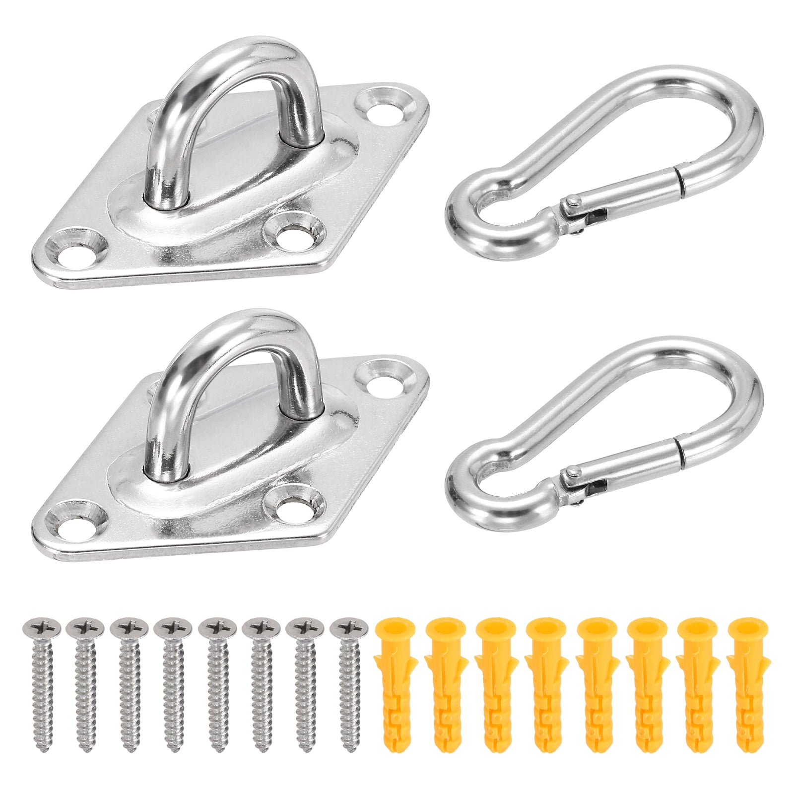 M6 Eyelet Bracket Set Diamond Shaped Hook Plate and Hook, Silver ...