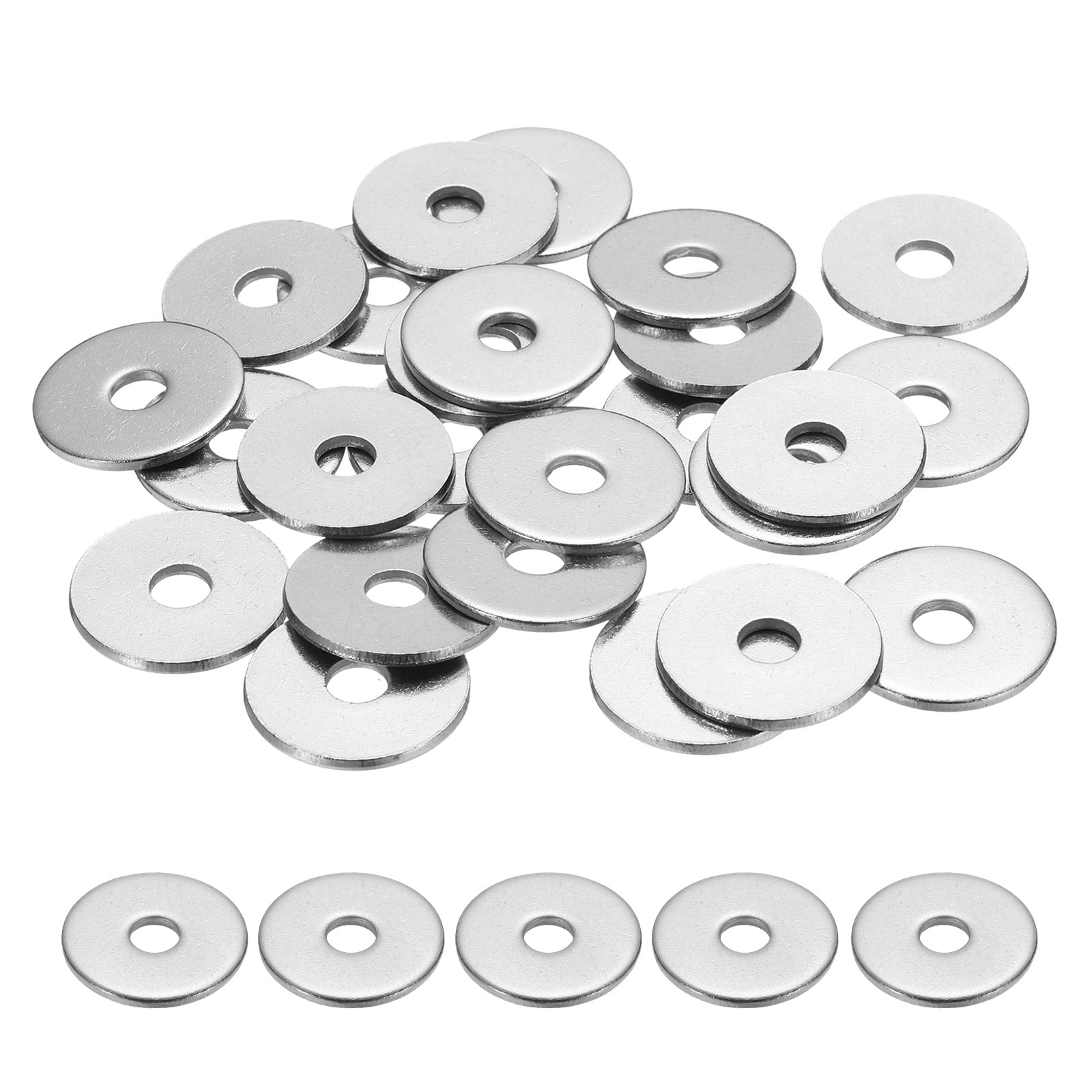 M6 Flat Washer for Screw, 30Pcs 304 Stainless Steel Washers 6MM ID x 25MM OD x 2MM Thick(Silver ...