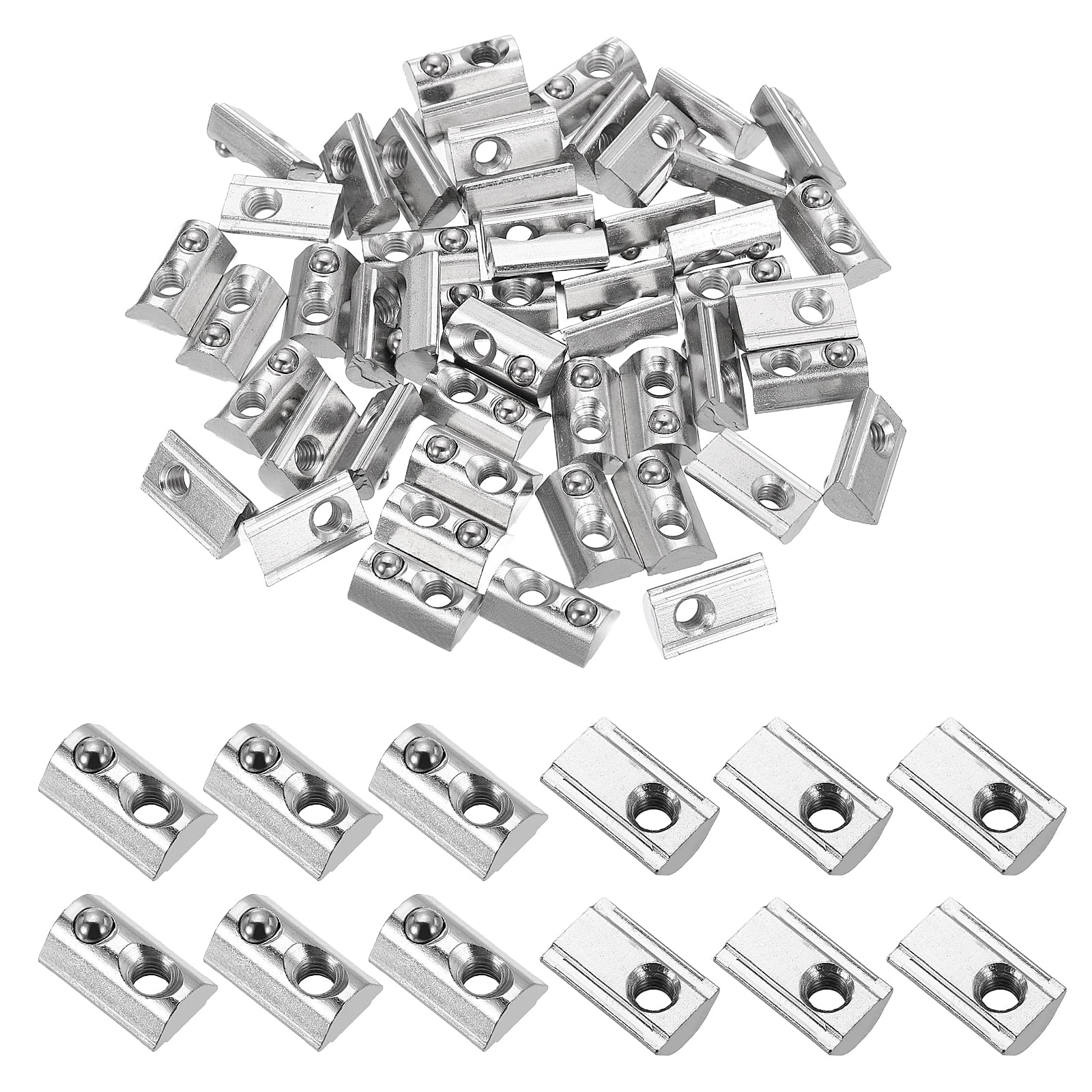 M6 Half Round Roll in Spring T Nuts 4040 Series Carbon Steel T Slot ...