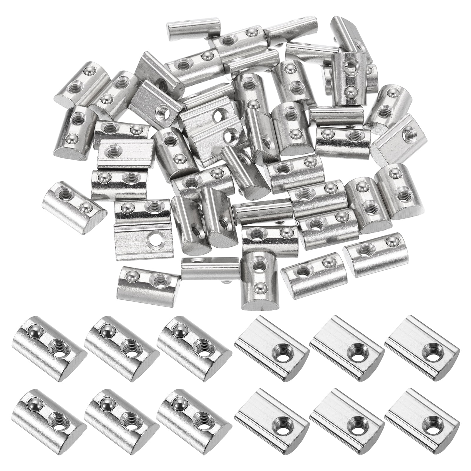 M6 Half Round Roll in Spring T Nuts 4545 Series Carbon Steel T Slot ...