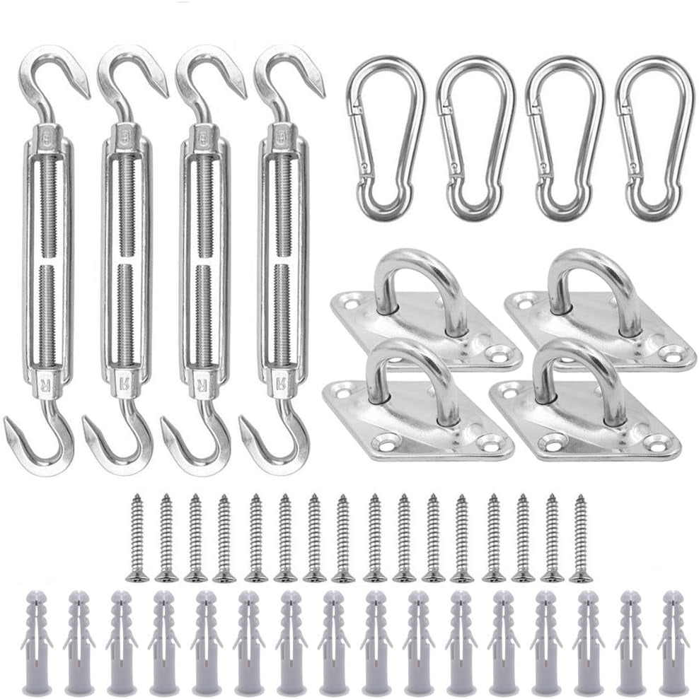 M6 Heavy Duty Sun Shade Sail Hardware Kit for Garden Rectangle and ...