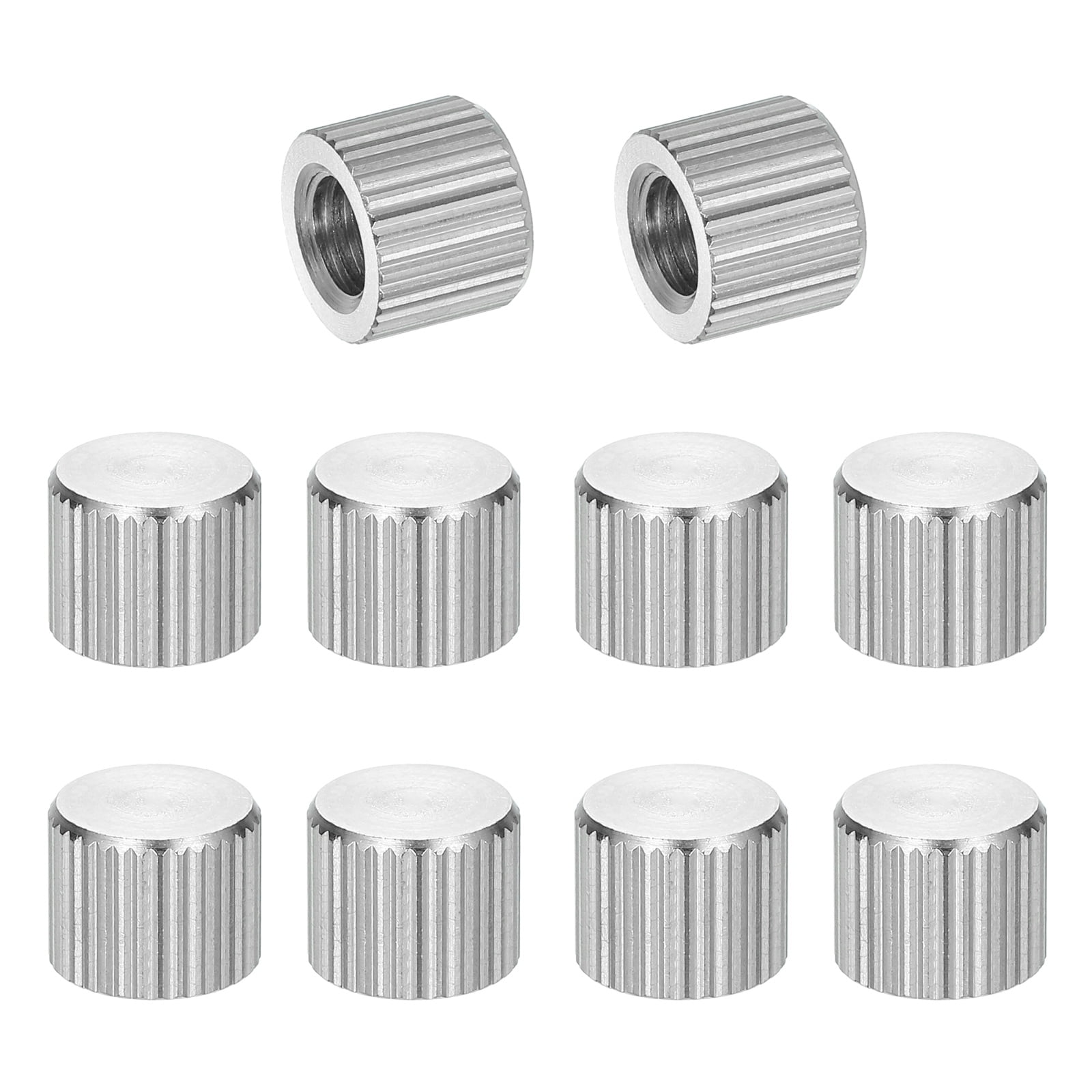 M6 Knurled Thumb Nuts, 10pcs 304 Stainless Steel Flat Head Blind Hole ...
