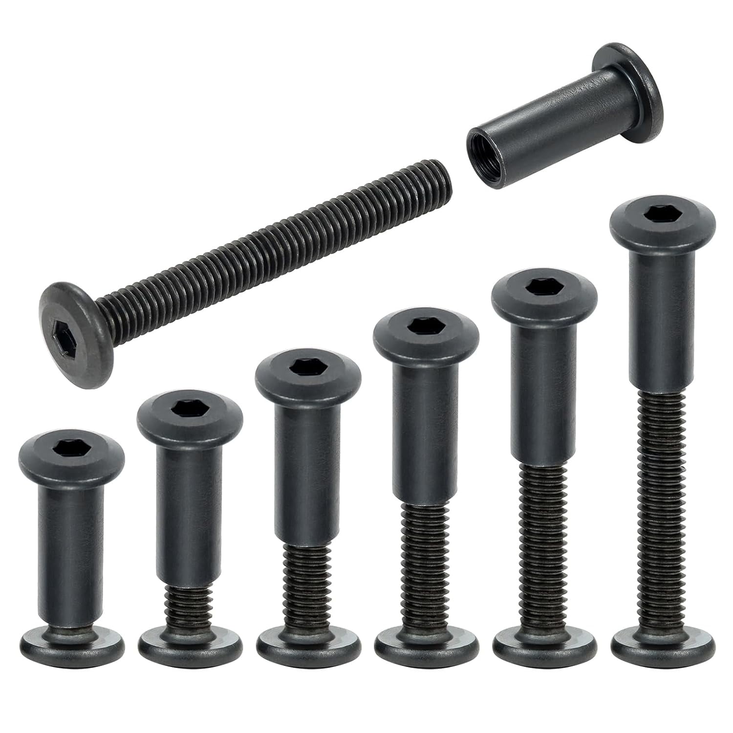 M6 Length 50mm cupboards Binding Bolts Fastener Stainless steel silvery ...