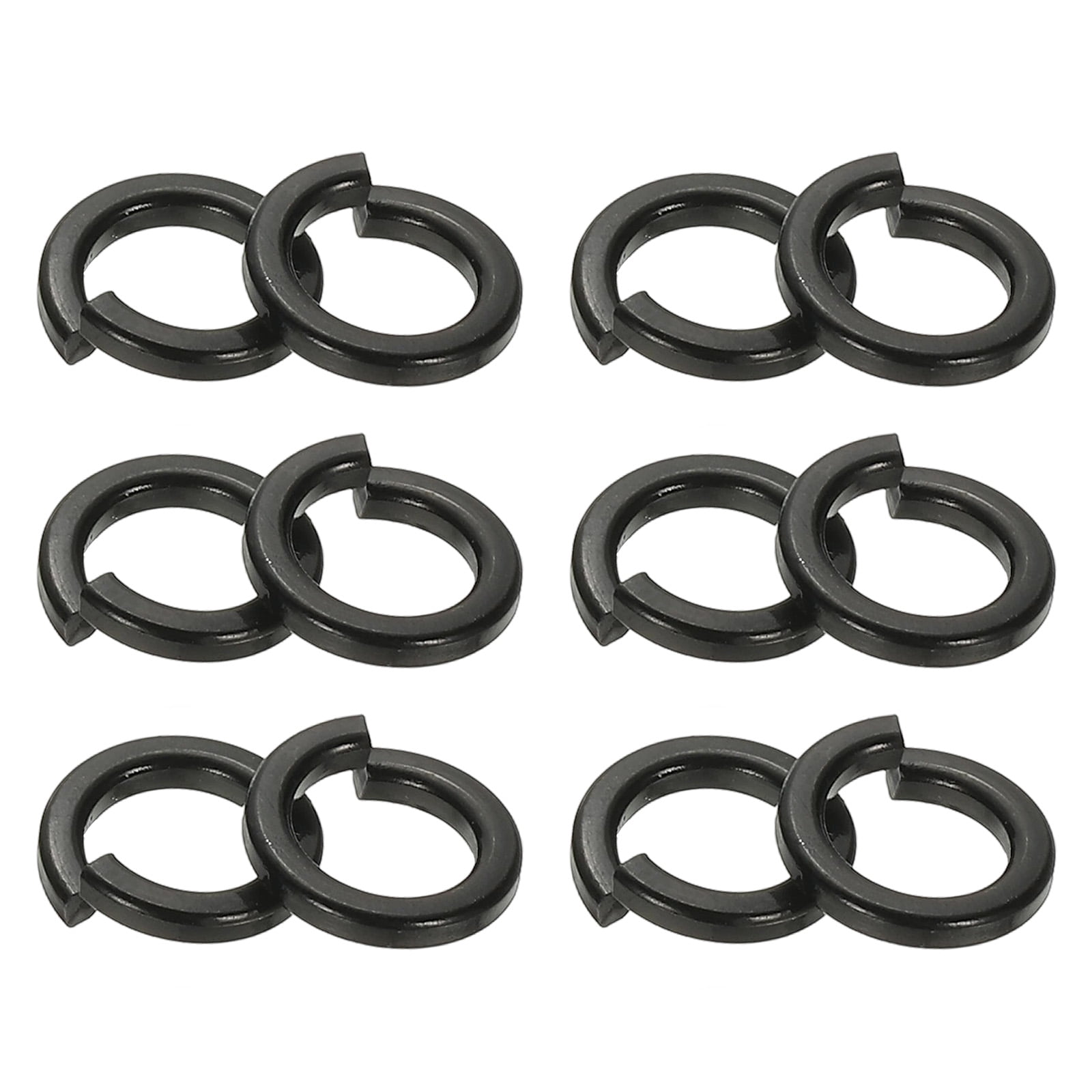 M6 Lock Washers, 124pcs Split Lock Washers 304 Stainless Steel Lock Washer Black Zinc Plating ...