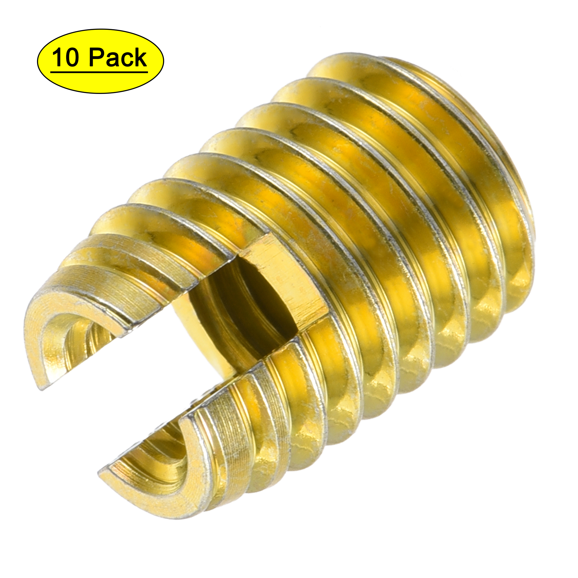 M6 M10x14mm Threaded Inserts 45# Carbon Steel Zinc Plating Gold 10 Pack ...