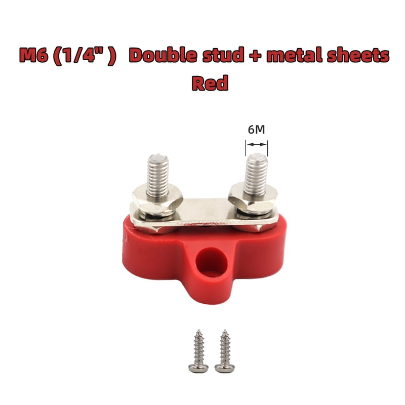 M6 M8Terminal Block Stud 5/16" 1/4" BusBar Positive Negative Heavy Duty ...