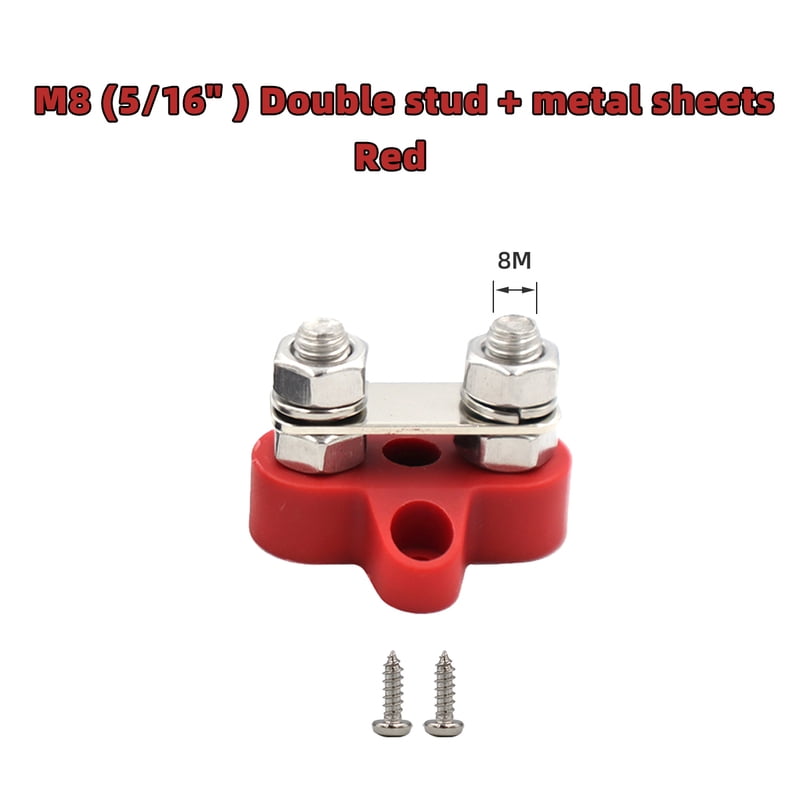 M6 M8Terminal Block Stud 5/16" 1/4" BusBar Positive Negative Heavy Duty Power Distribution Stud ...