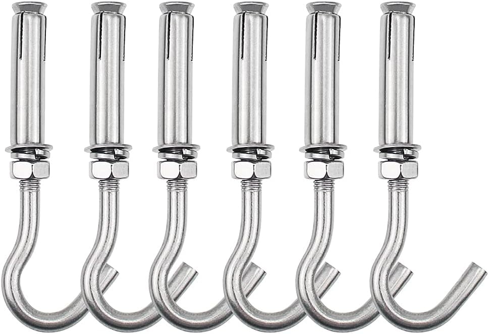 M6 Open Expansion Hook 304 Stainless Steel 6Pcs Open Cup Hooks ...