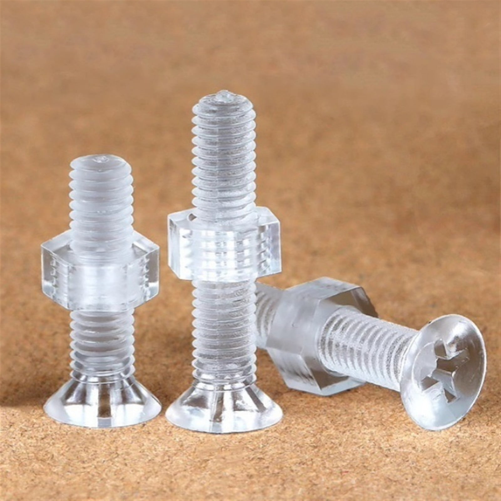 M6 PC Transparent Screw-Nut Combination, 100set Acrylic Cross ...