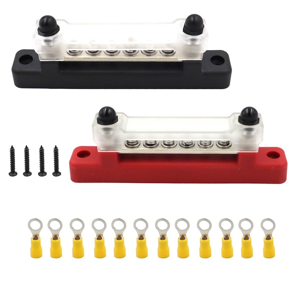 M6 Power Distribution Block 150A,12V Terminal Block with 1/4 inch Studs ...