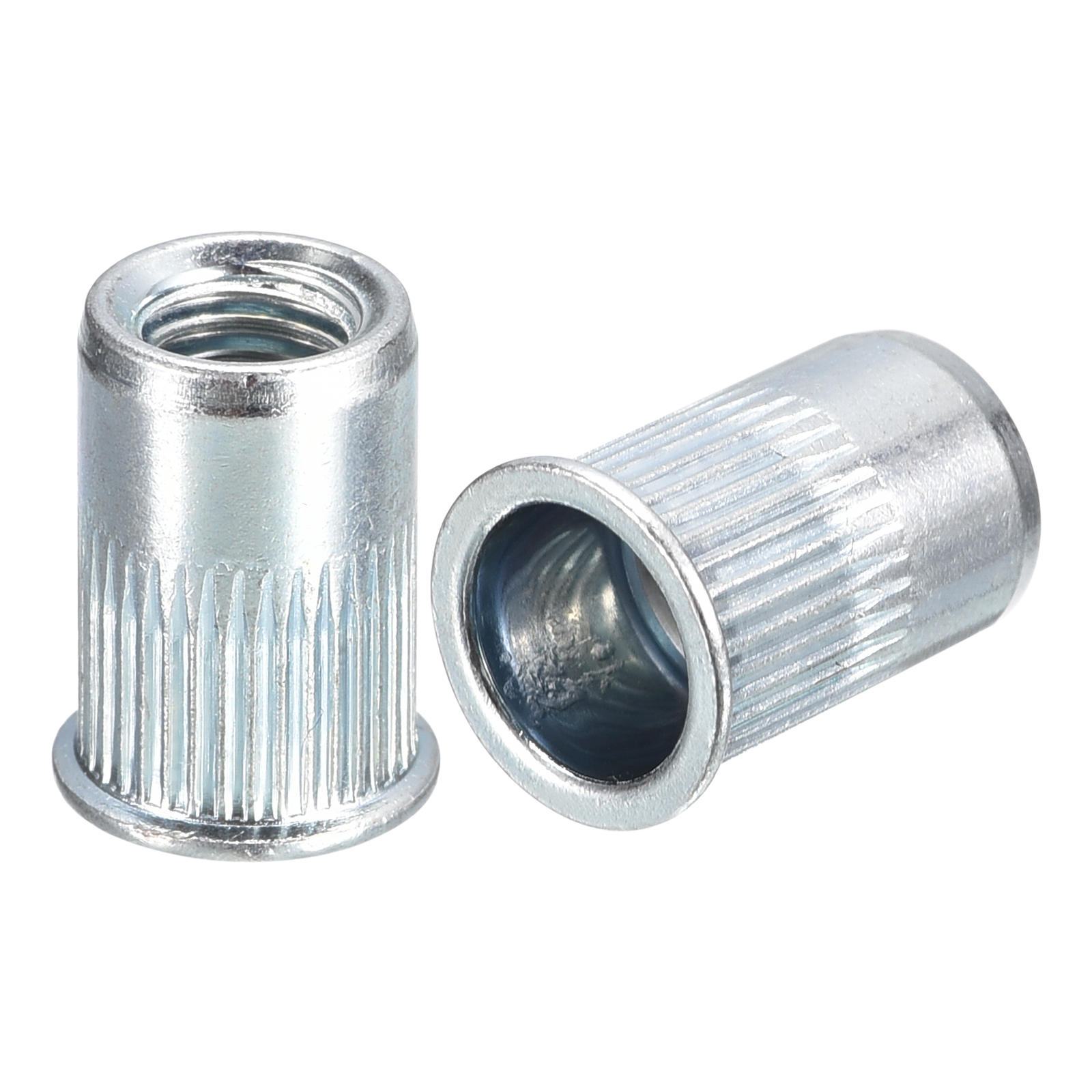 M6 Rivet Nuts 50 Pack Zinc Plated Carbon Steel Knurled Flat Head ...